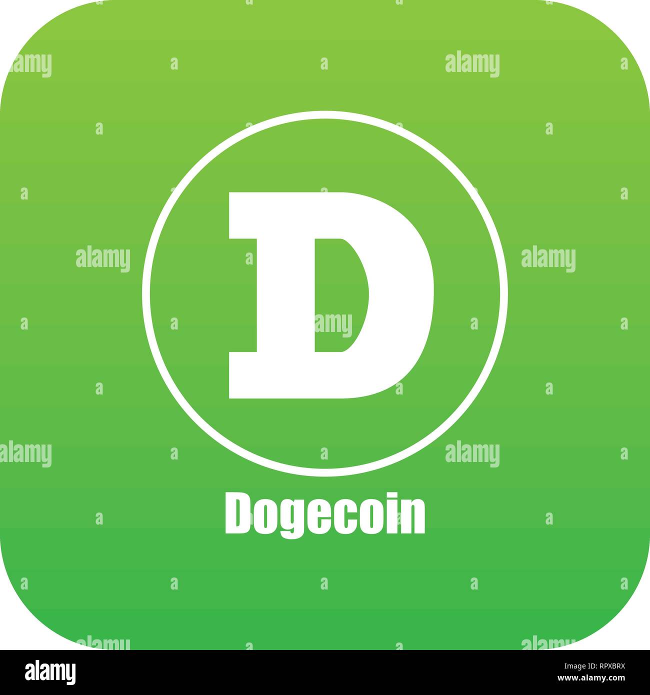 Dogecoin icon green vector Stock Vector Image & Art - Alamy