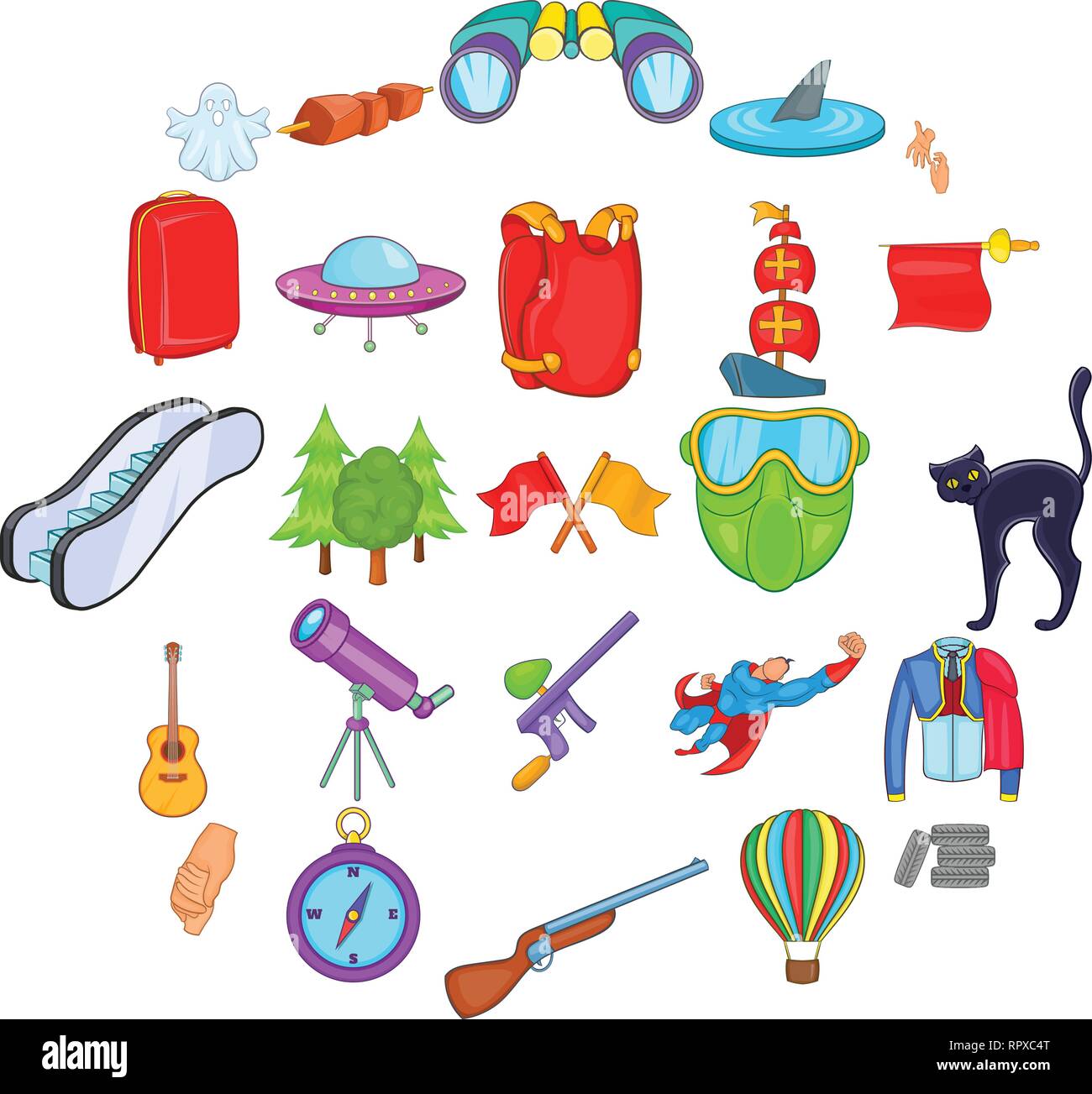 Mysterious things icons set, cartoon style Stock Vector Image & Art - Alamy