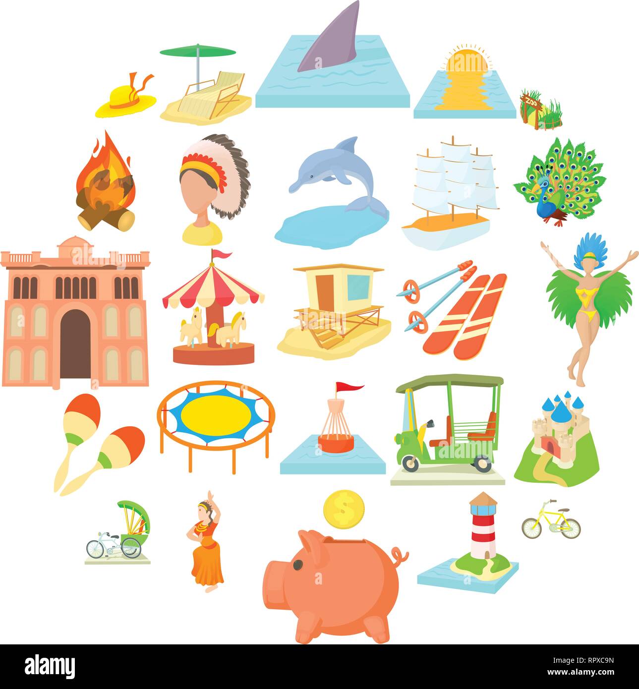 Attempt icons set, cartoon style Stock Vector Image & Art - Alamy