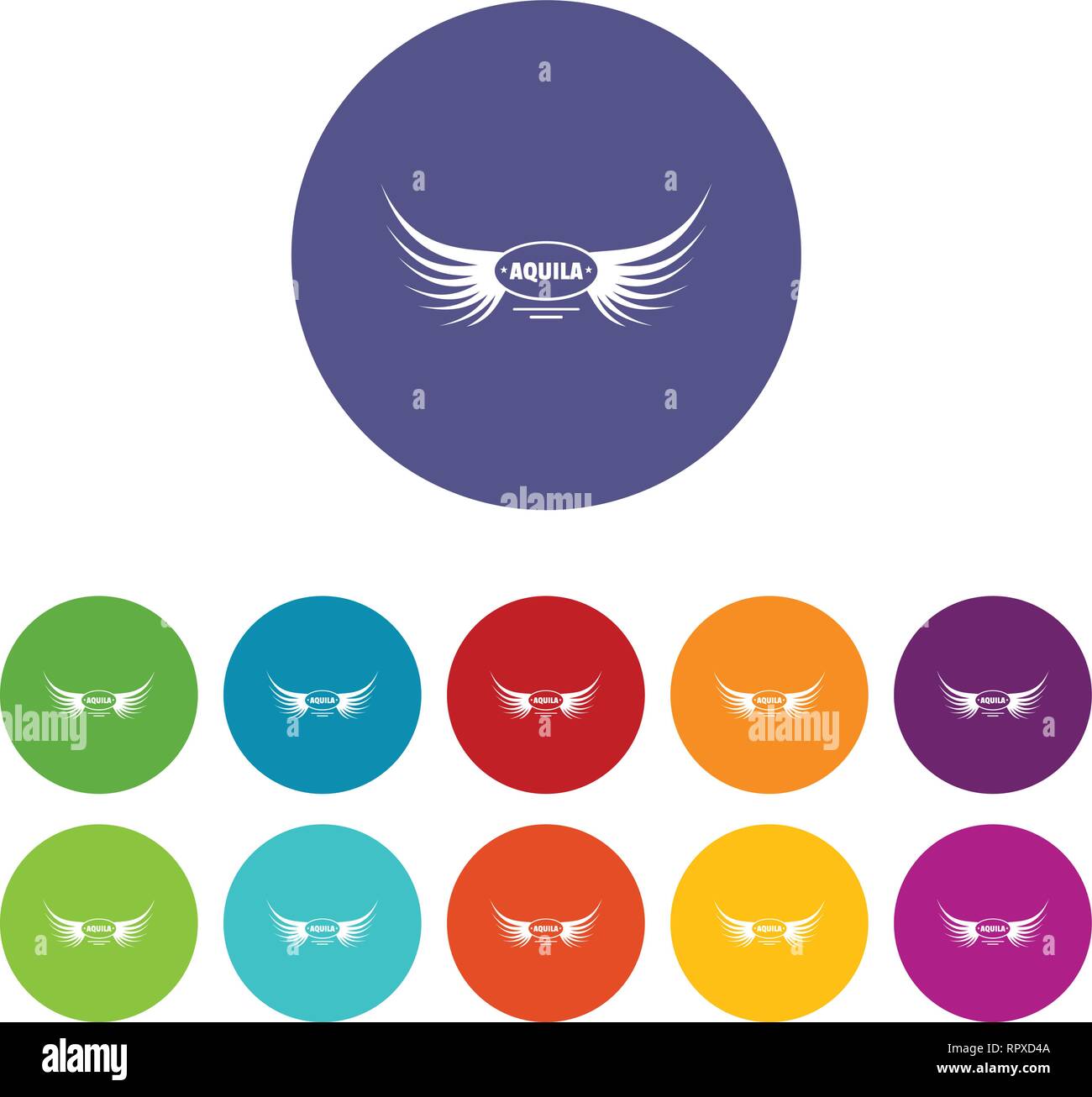 Aquila wing icons set vector color Stock Vector Image & Art - Alamy