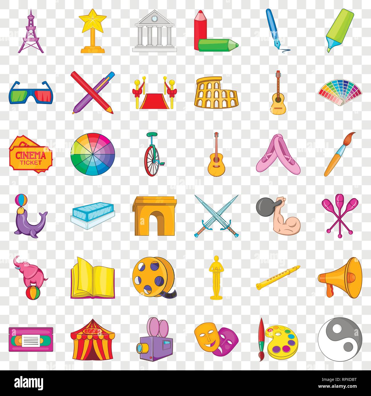Art icons set, cartoon style Stock Vector Image & Art - Alamy