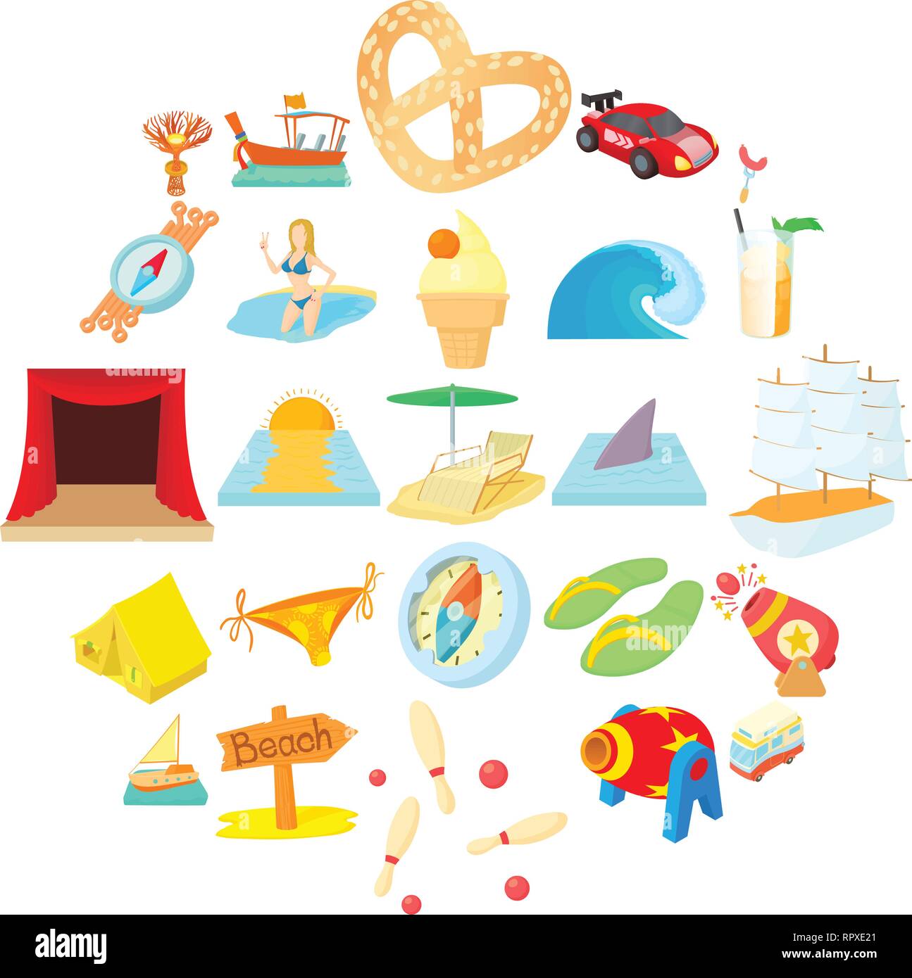 Risk icons set, cartoon style Stock Vector Image & Art - Alamy