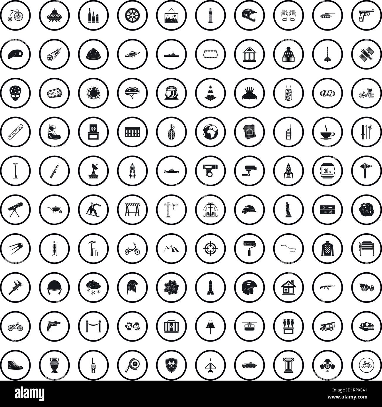 100 helmet icons set, simple style Stock Vector Image & Art - Alamy