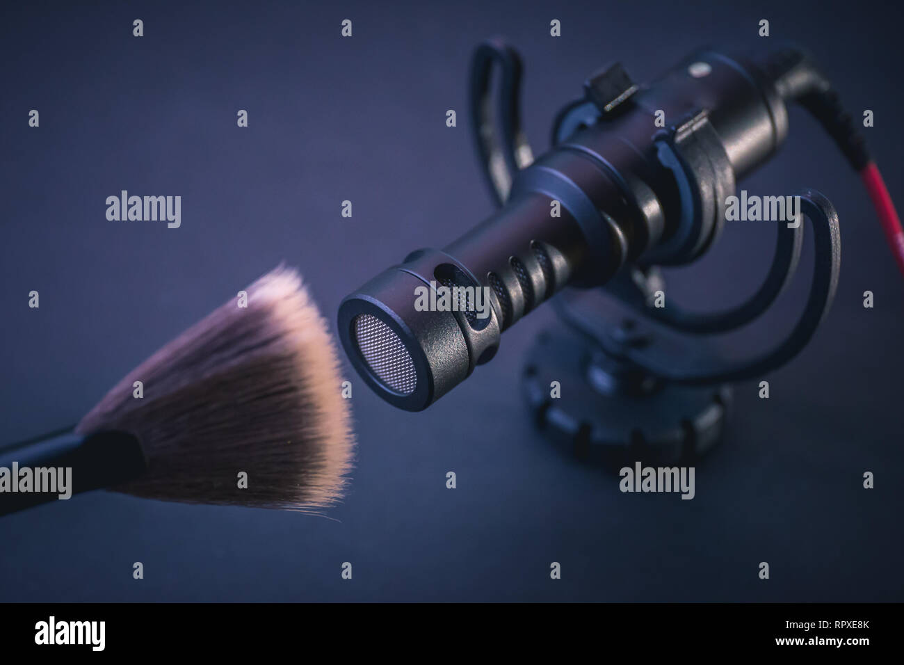 ASMR concept - microphone and makeup brush - meditation -Autonomous ...