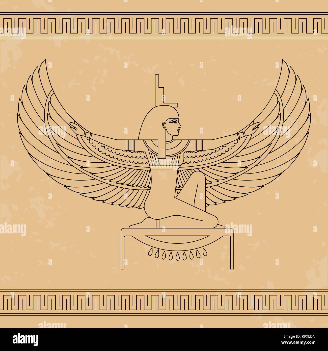 The Egyptian goddess Isis. Animation portrait of the beautiful Egyptian ...