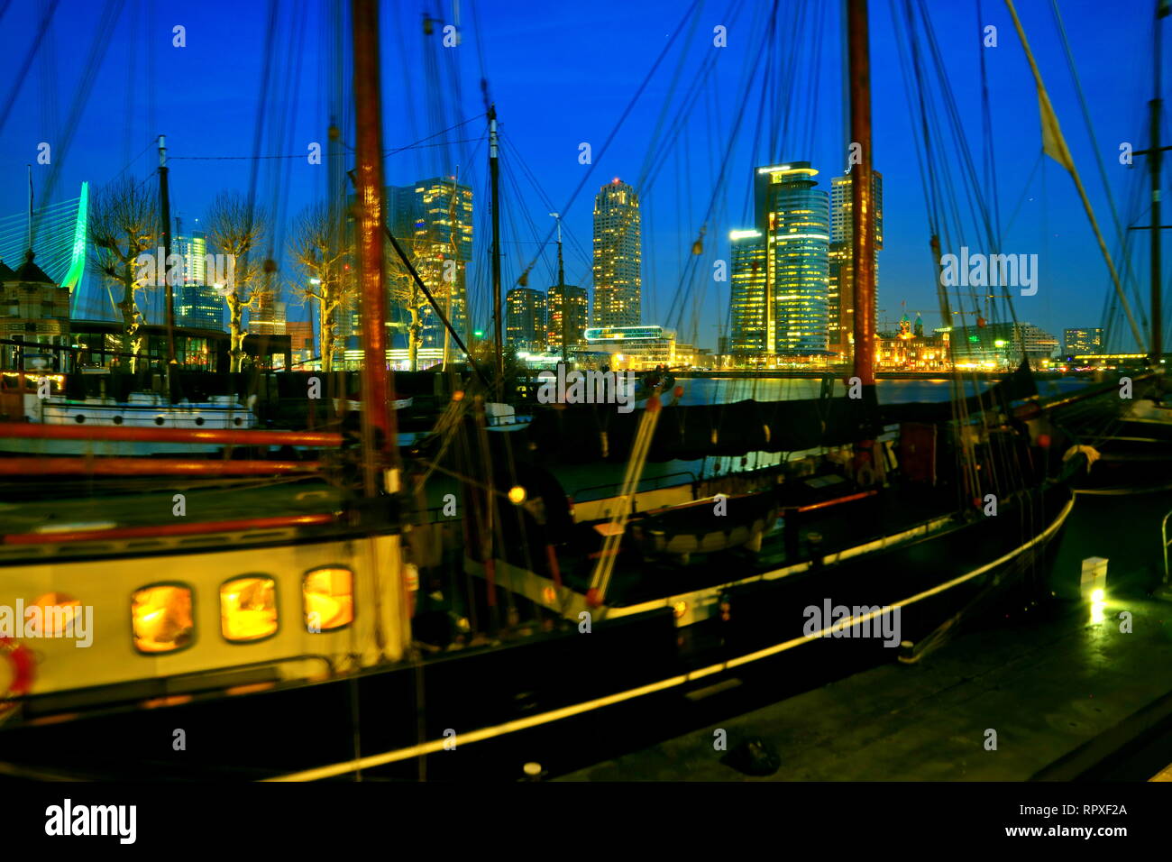Rotterdam by night Stock Photo - Alamy