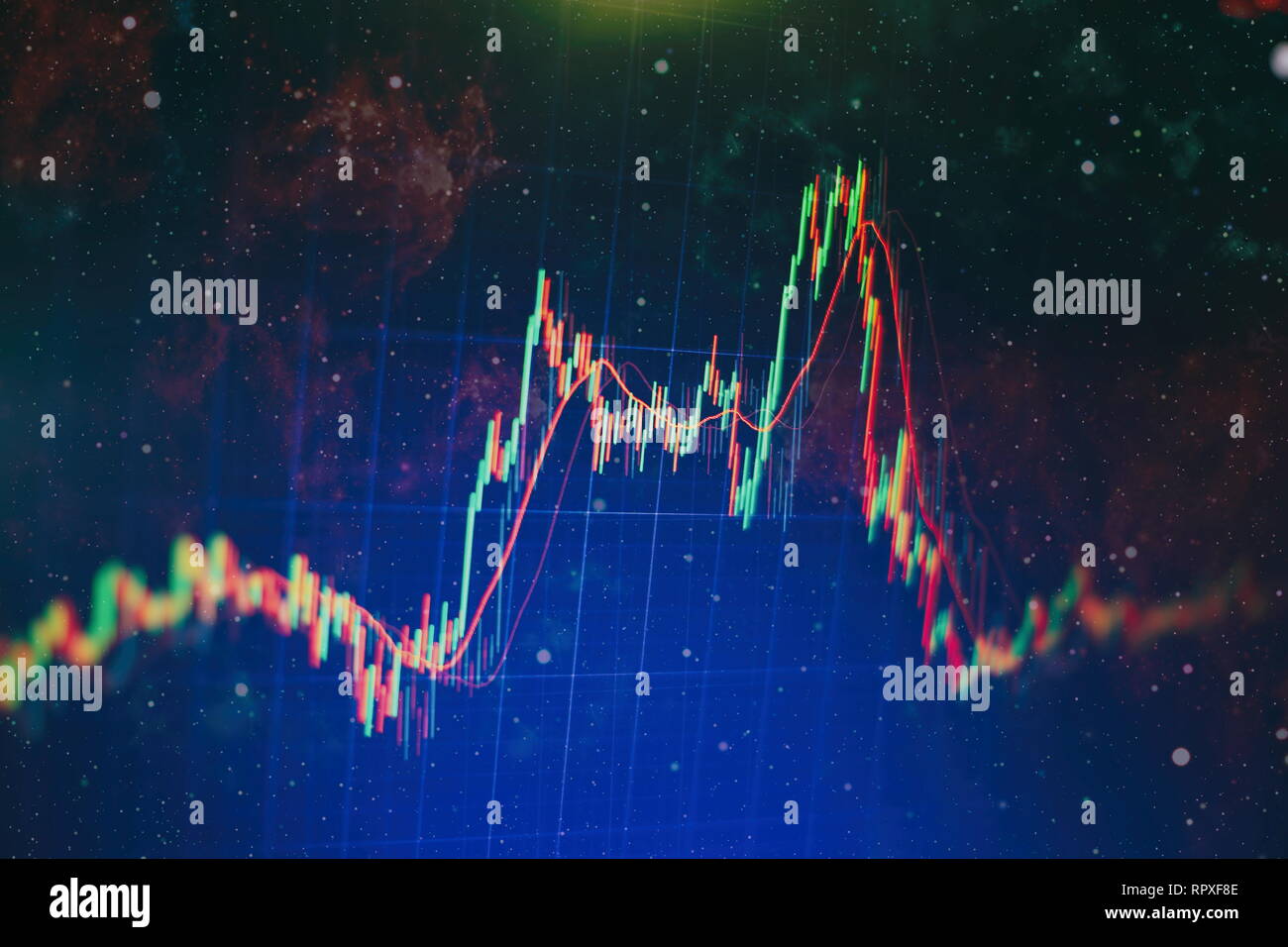 Abstract background with graph chart finance. Business concept Stock ...