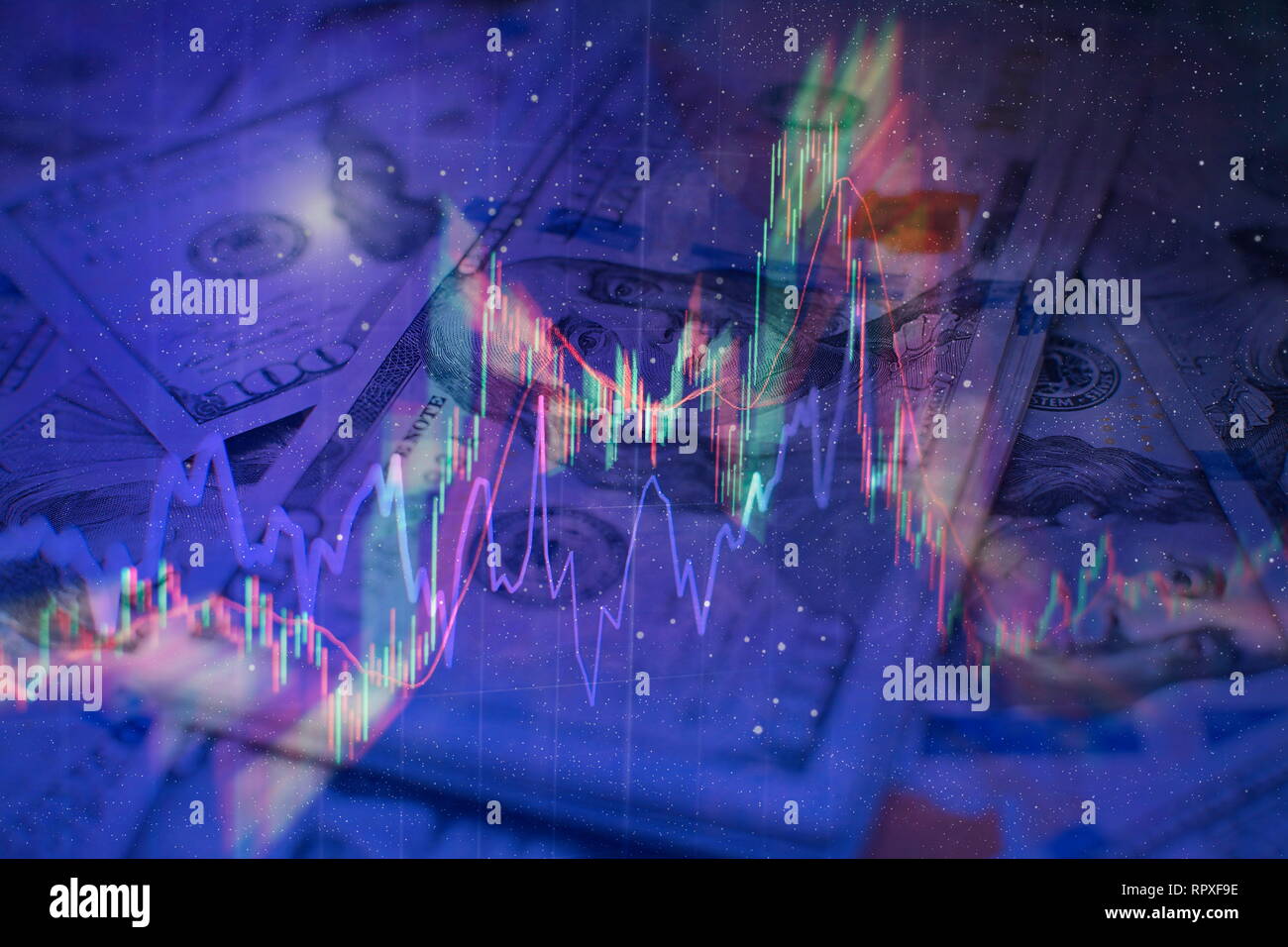 Abstract background with graph chart finance. Business concept Stock ...
