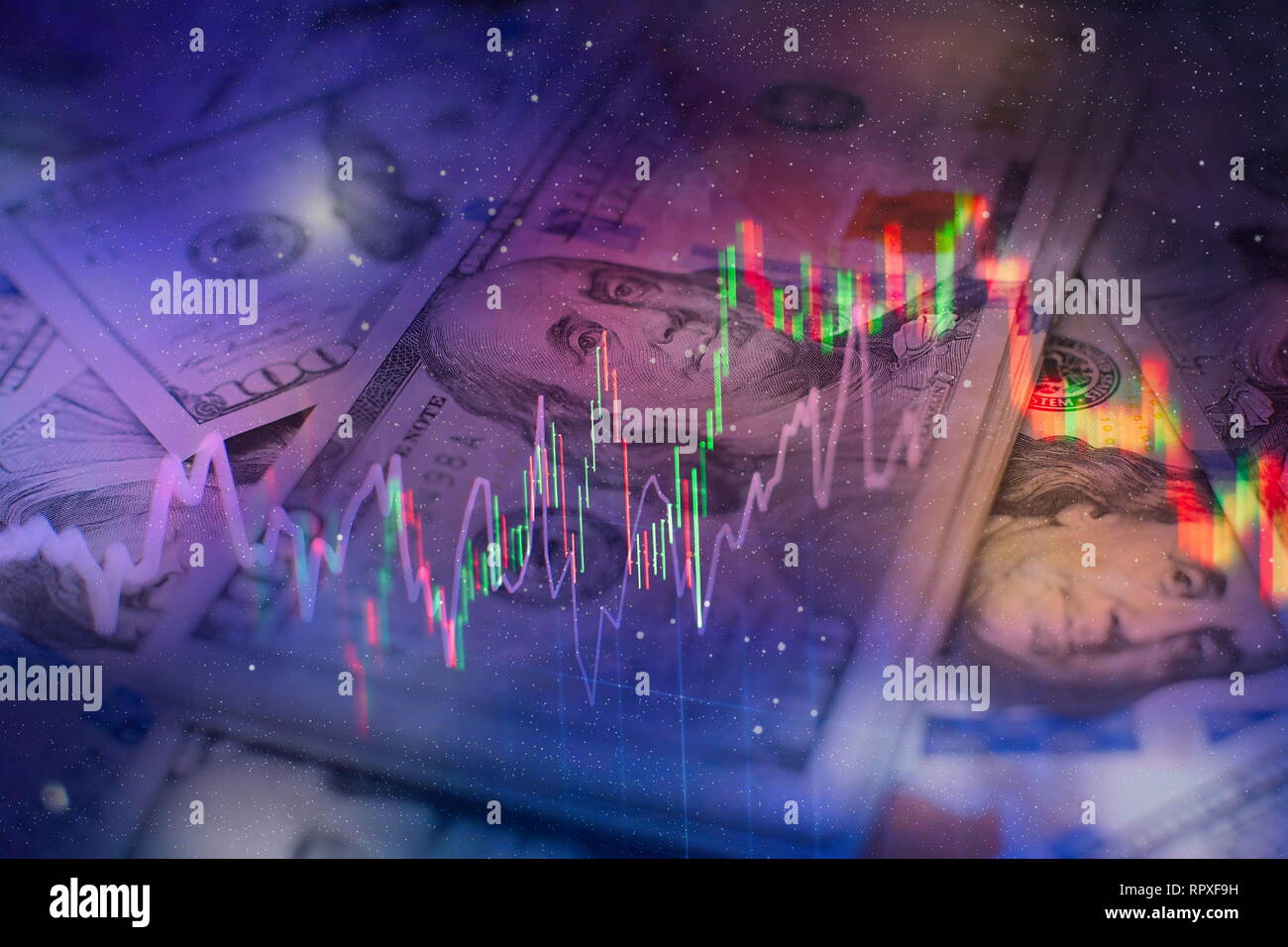 Abstract background with graph chart finance. Business concept Stock ...