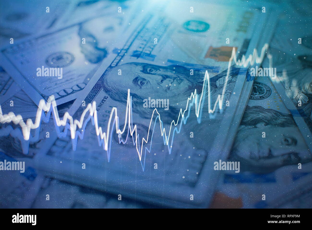 Abstract background with graph chart finance. Business concept Stock ...