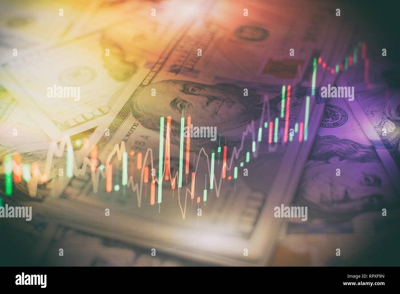 Abstract background with graph chart finance. Business concept Stock ...