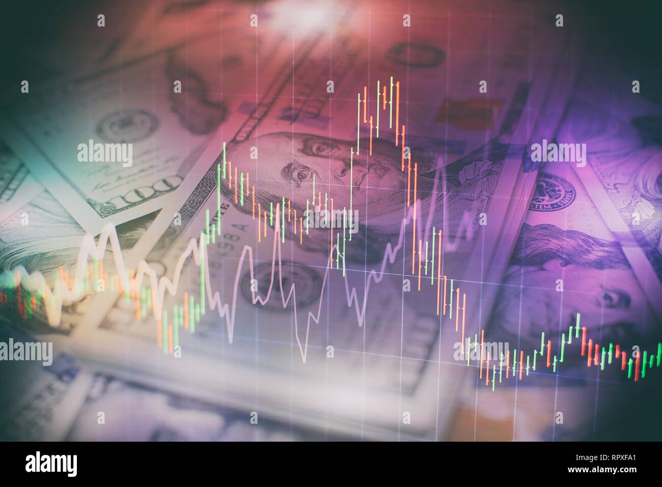 Abstract background with graph chart finance. Business concept Stock ...