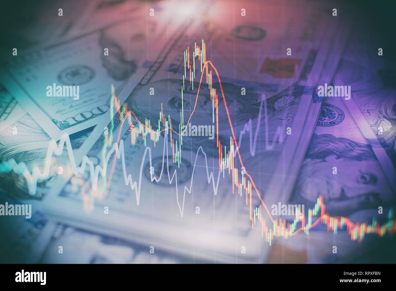 Abstract background with graph chart finance. Business concept Stock ...