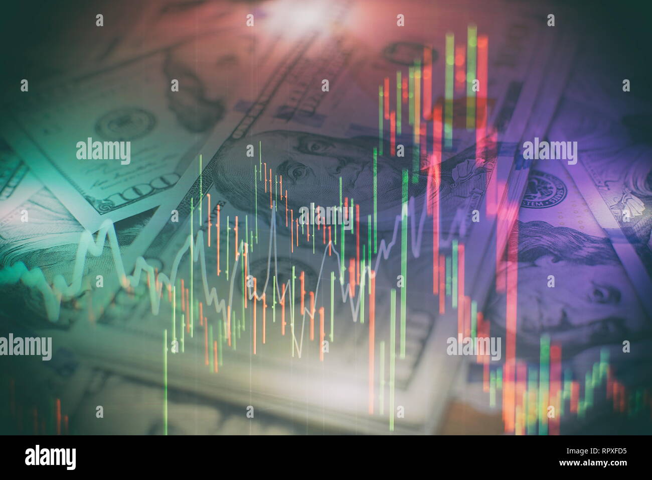 Abstract background with graph chart finance. Business concept Stock ...