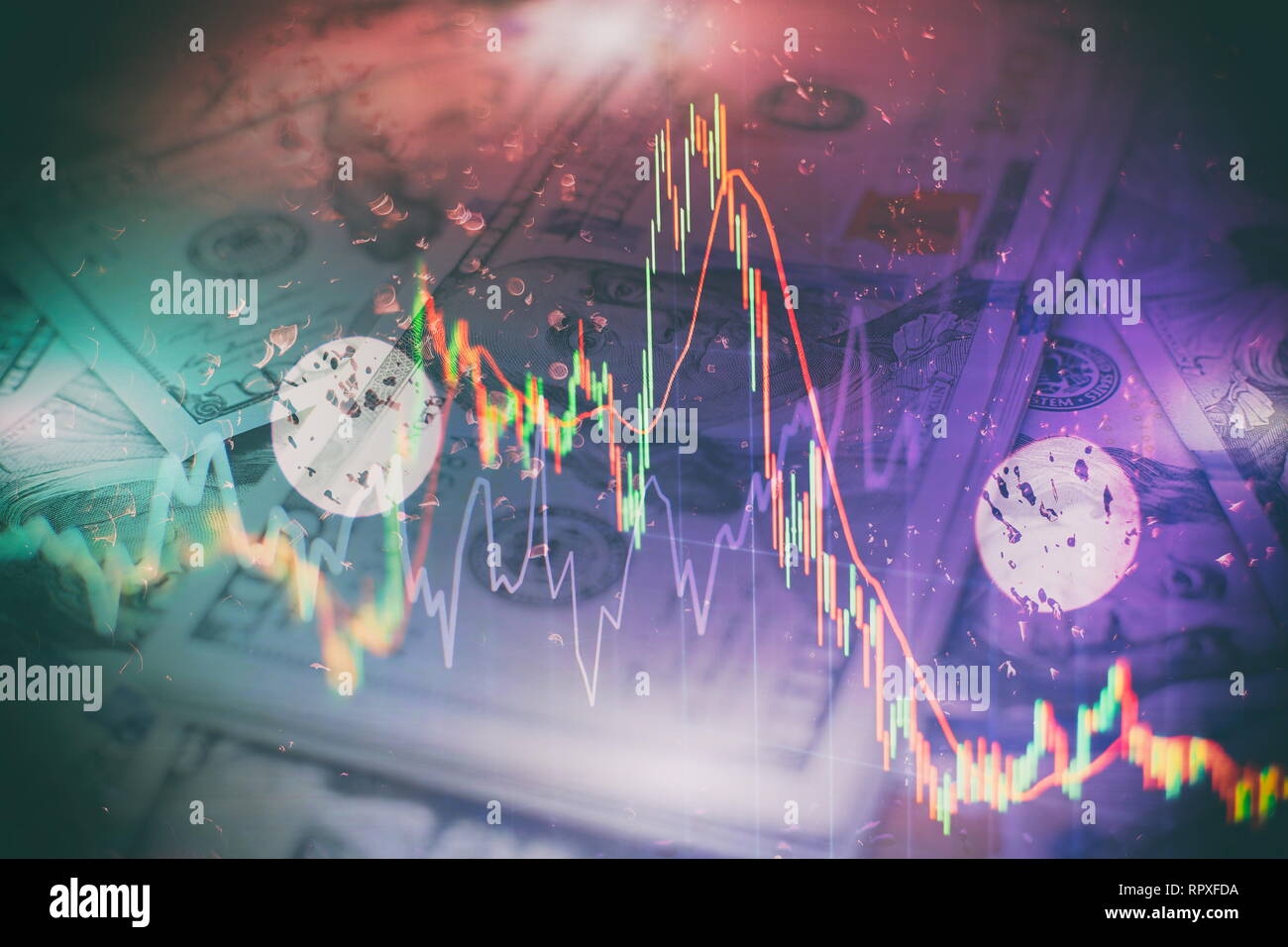 Abstract background with graph chart finance. Business concept Stock ...