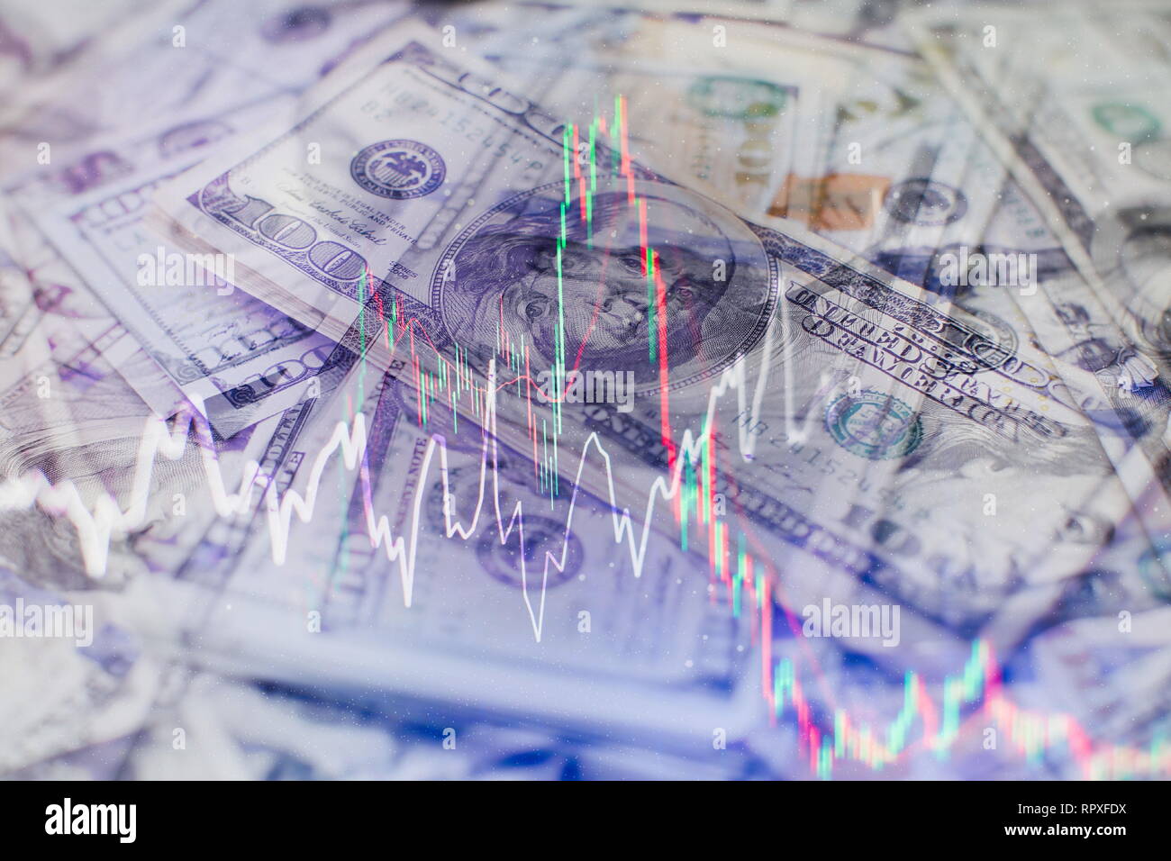 Abstract background with graph chart finance. Business concept Stock ...