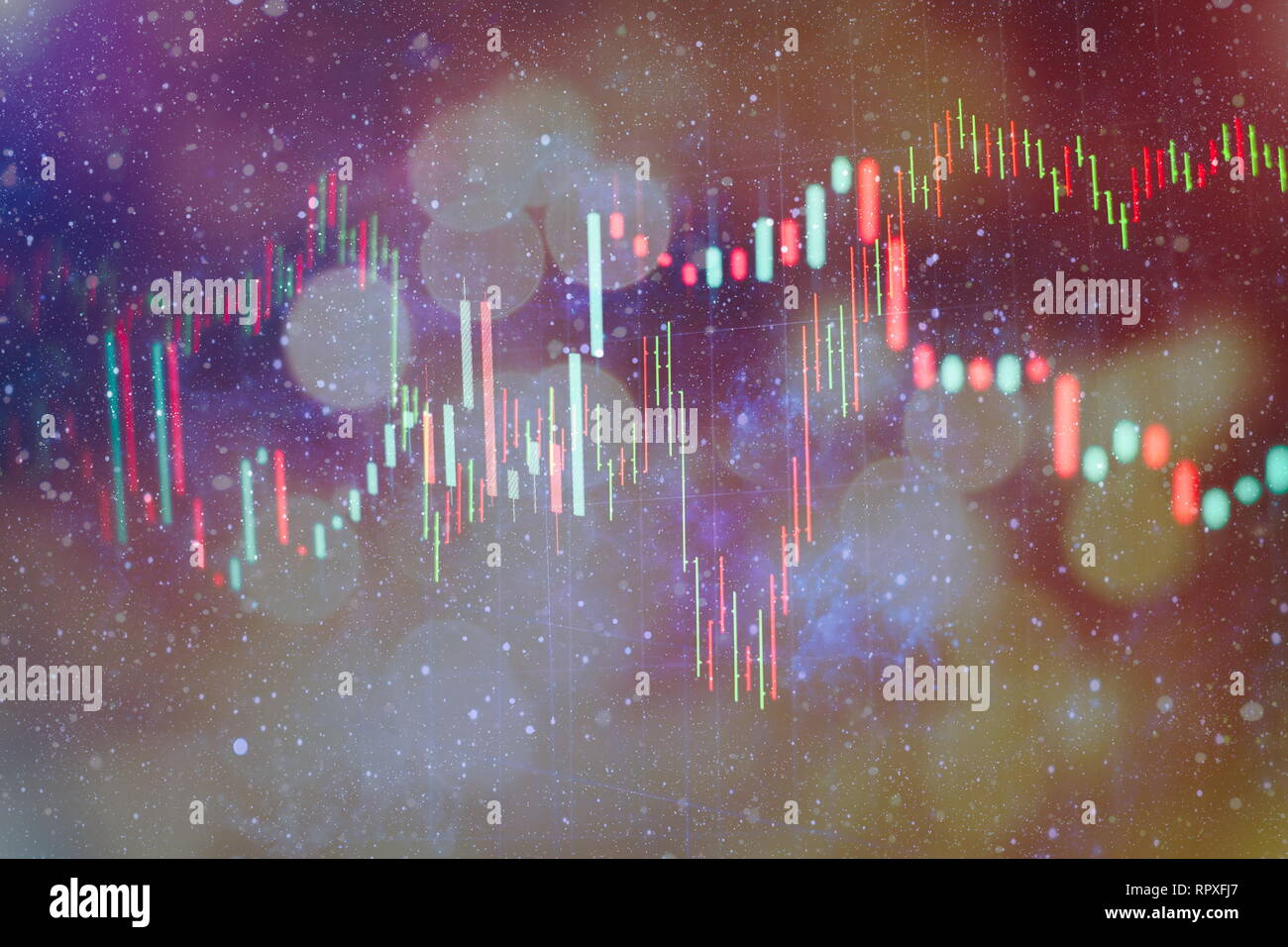 Stock market graph on led screen. Finance and investment concept ...