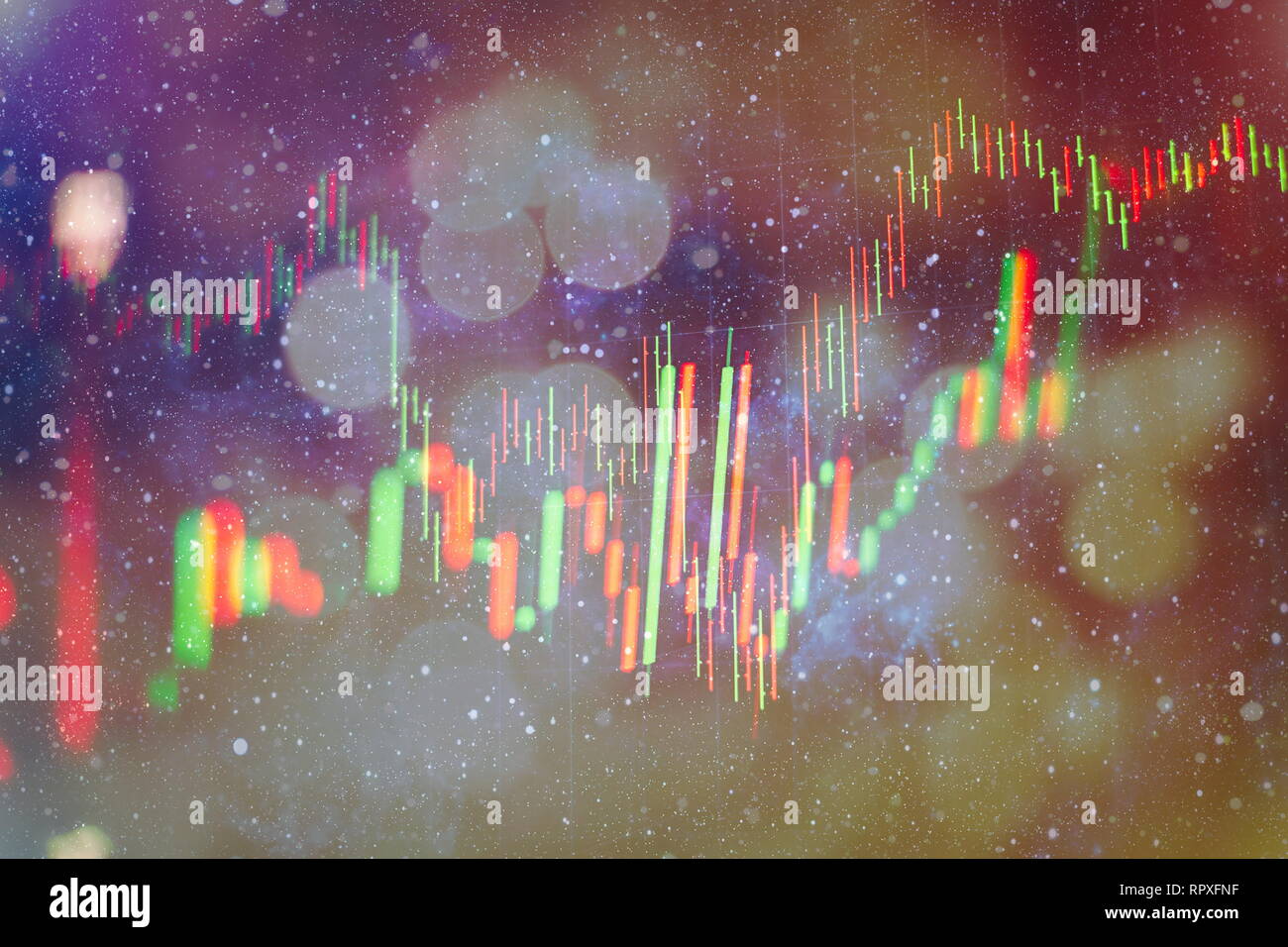 Stock market graph on led screen. Finance and investment concept ...