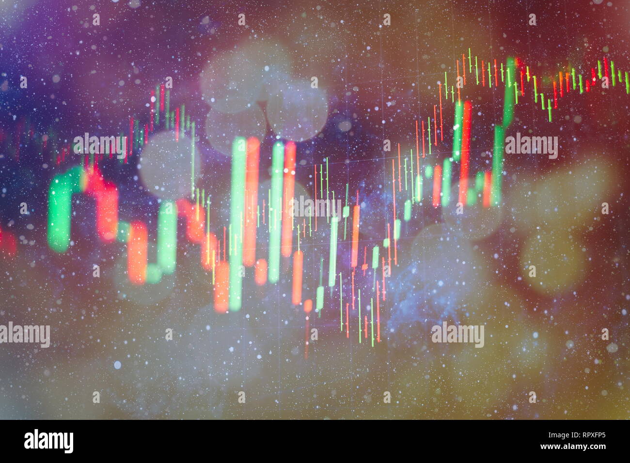 Stock market graph on led screen. Finance and investment concept ...