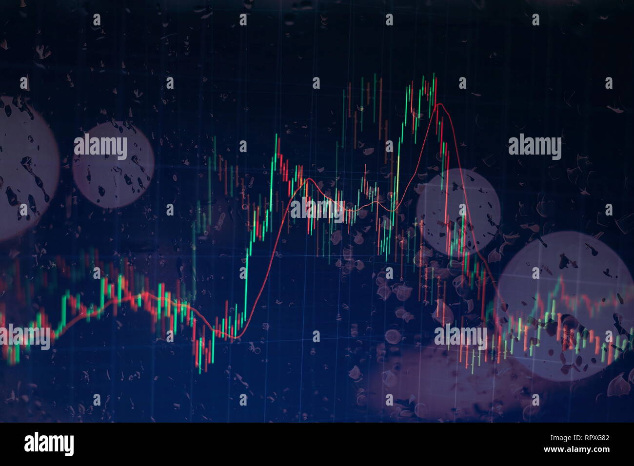 Abstract background with graph chart finance. Business concept Stock ...