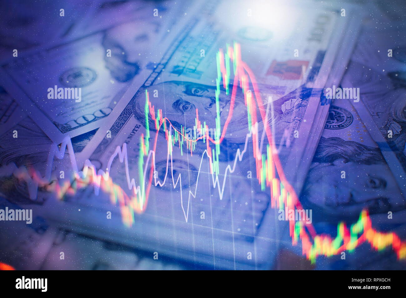 Abstract background with graph chart finance. Business concept Stock ...