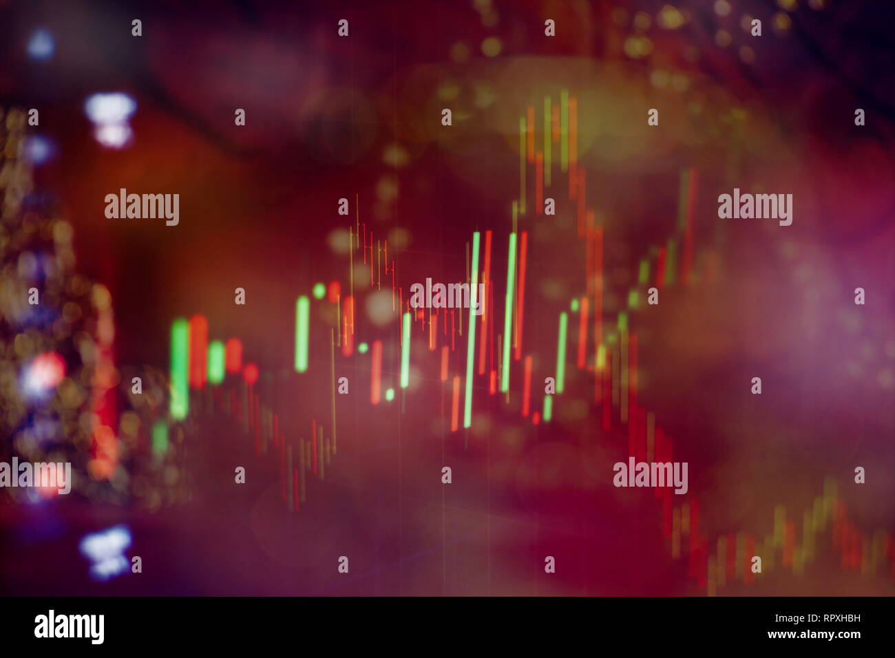 Forex glowing graphs of different colors showing financial market ...