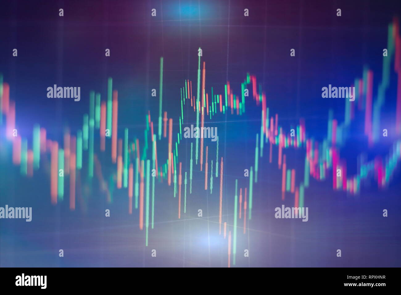 Stock market graph on led screen. Finance and investment concept ...