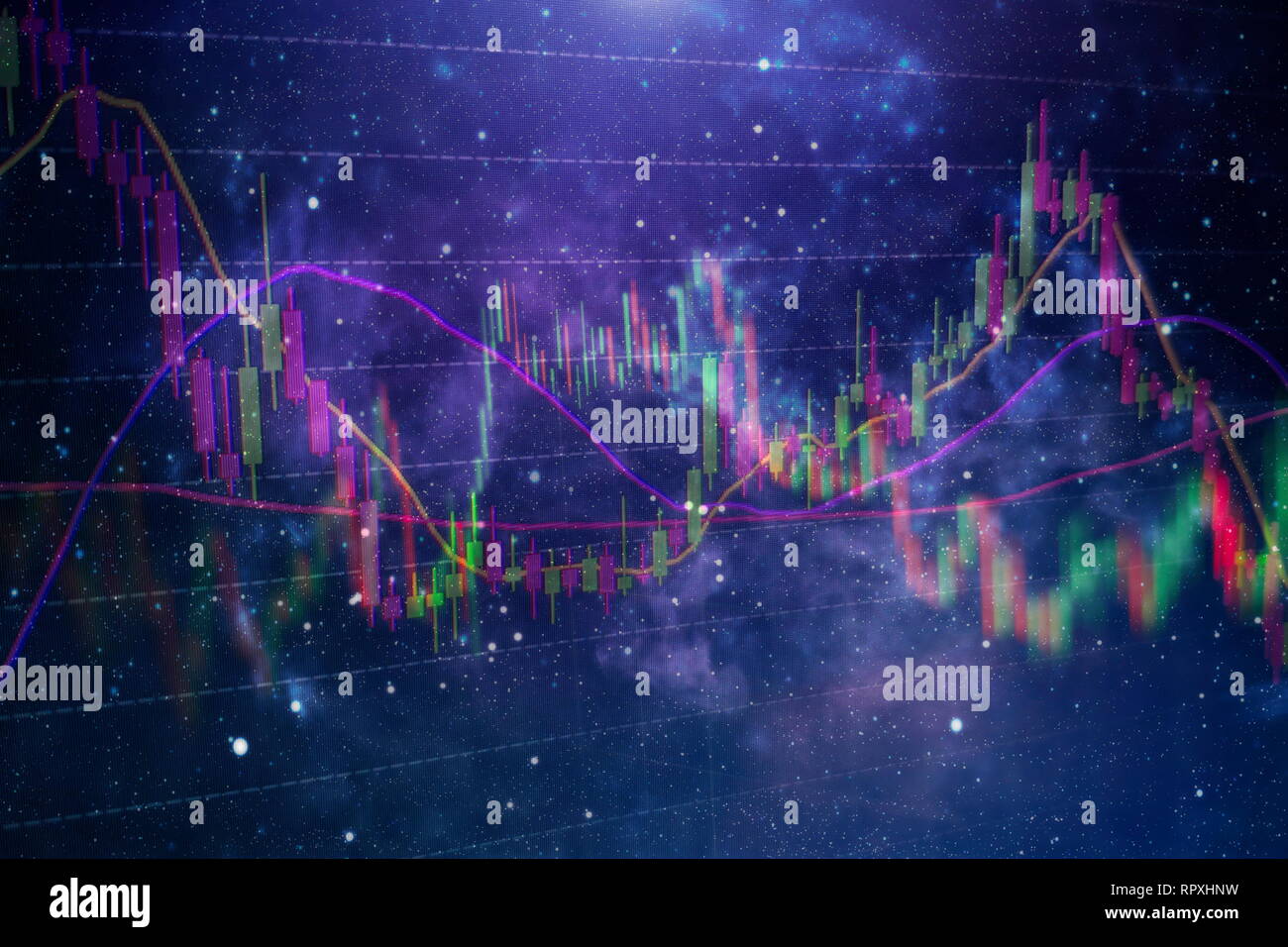 Stock market graph on LED screen monitor Stock Photo - Alamy