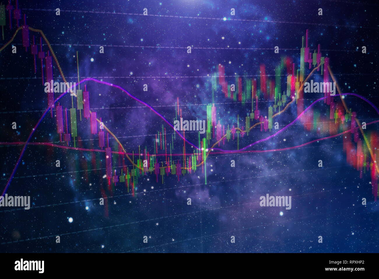 Stock market graph on LED screen monitor Stock Photo - Alamy