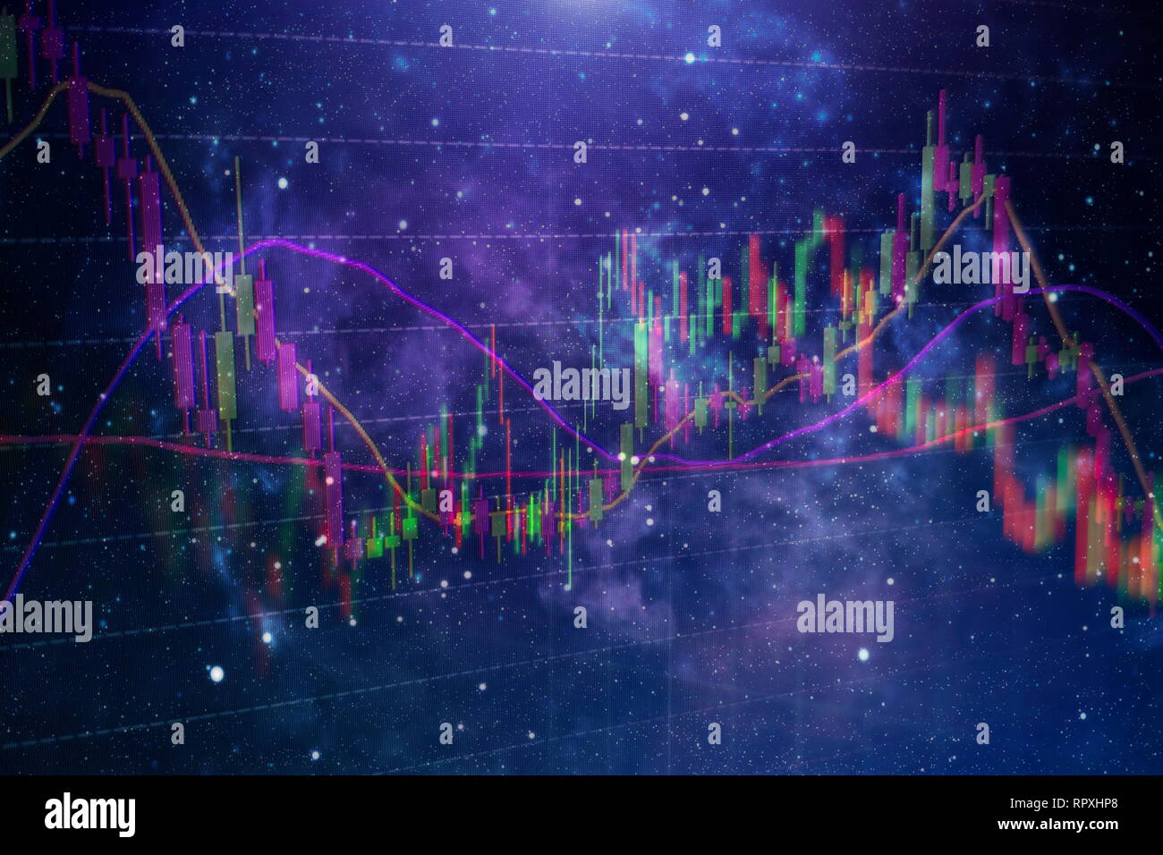 Stock market graph on LED screen monitor Stock Photo - Alamy