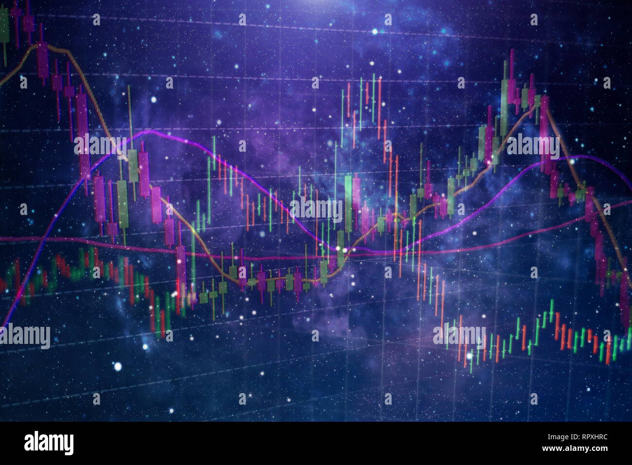 Stock market graph on LED screen monitor Stock Photo - Alamy