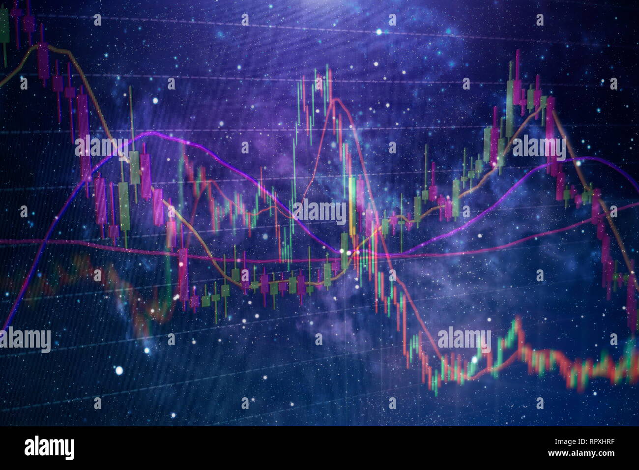 Stock market graph on LED screen monitor Stock Photo - Alamy