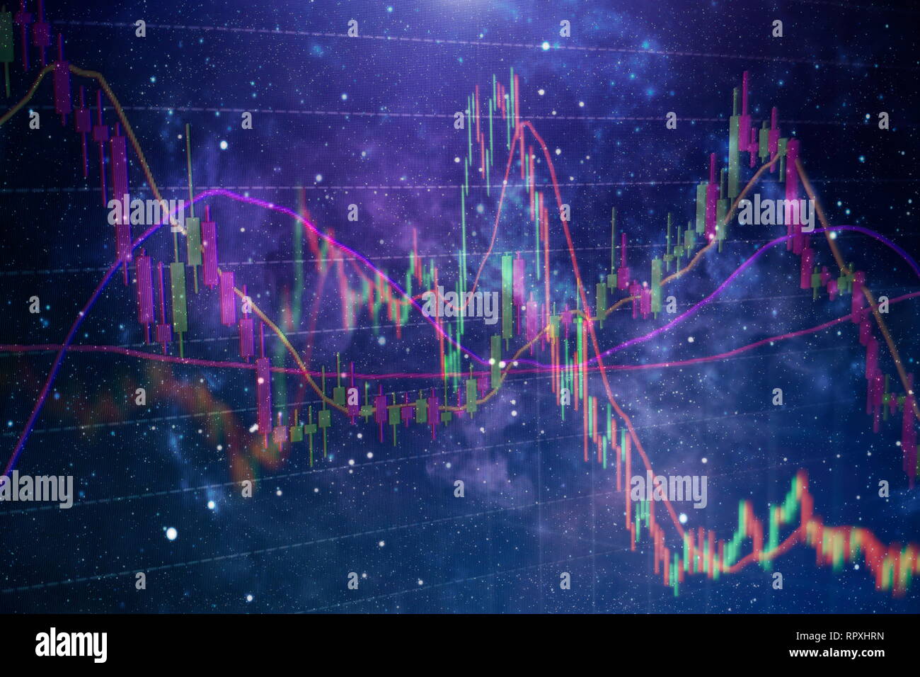 Stock market graph on LED screen monitor Stock Photo - Alamy