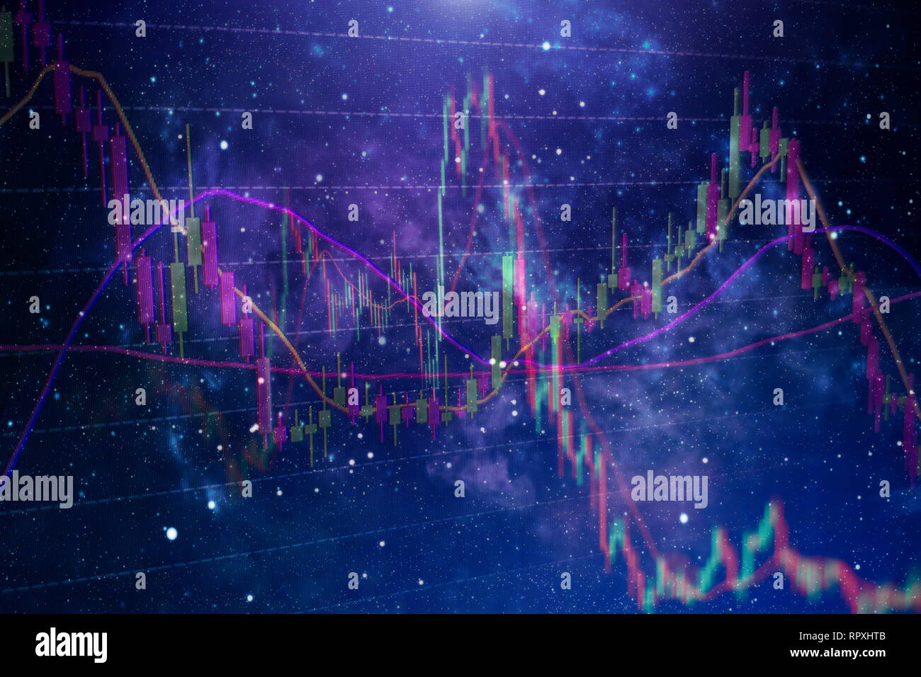 Stock market graph on LED screen monitor Stock Photo - Alamy