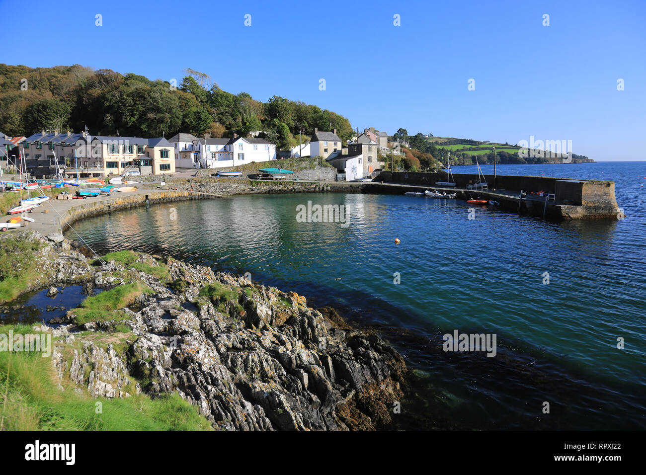 Coastal town scene Stock Photo - Alamy