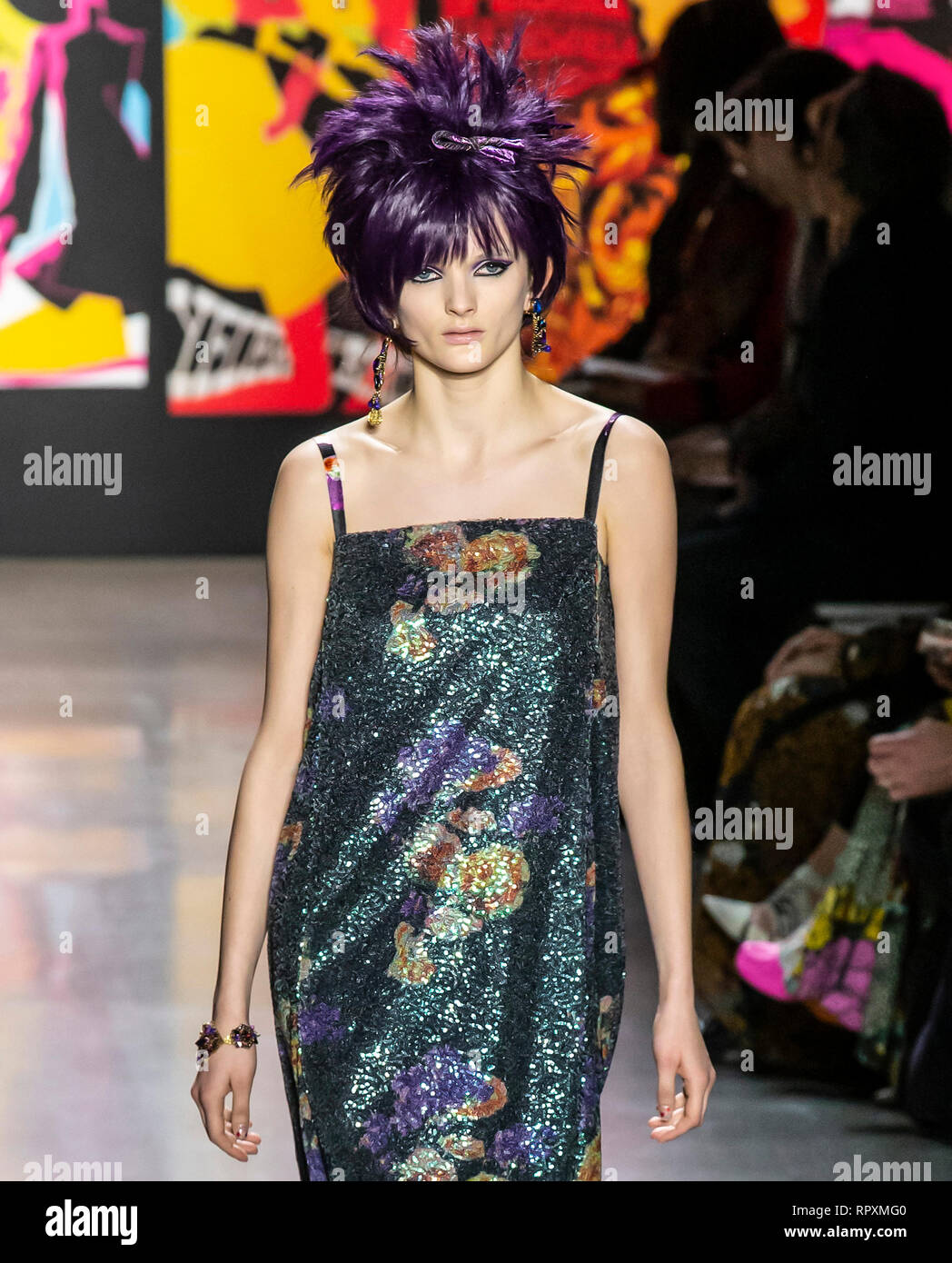 New York, New York - February 11, 2019: Primrose Archer walks the ...