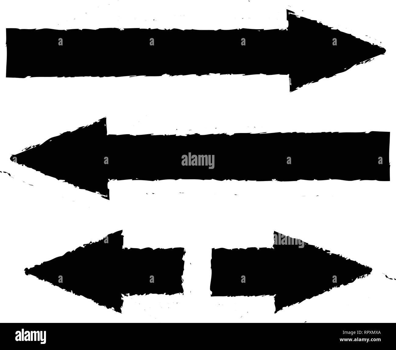 Set of grungy, graffiti arrows in long and short version Stock Vector ...