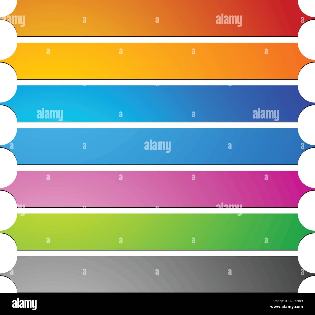 Banner, button, plaque shapes, elements in 7 color Stock Vector Image ...