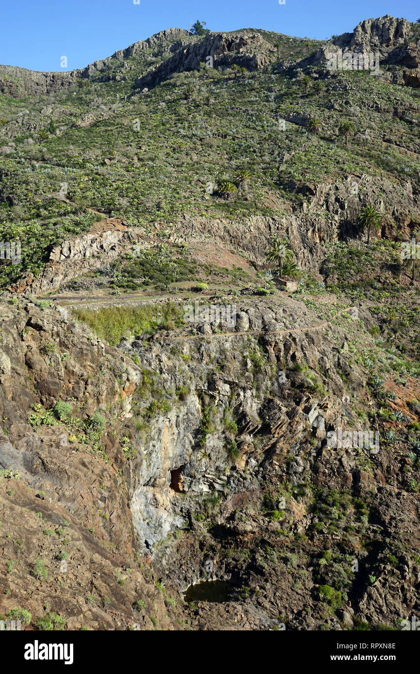 Pond with green water in ravine Stock Photo - Alamy
