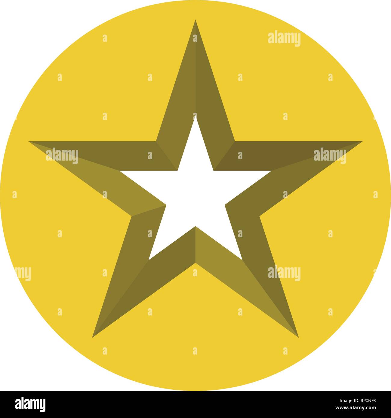 Star cut in circle. 3d star icon, star- clipart Stock Vector Image ...