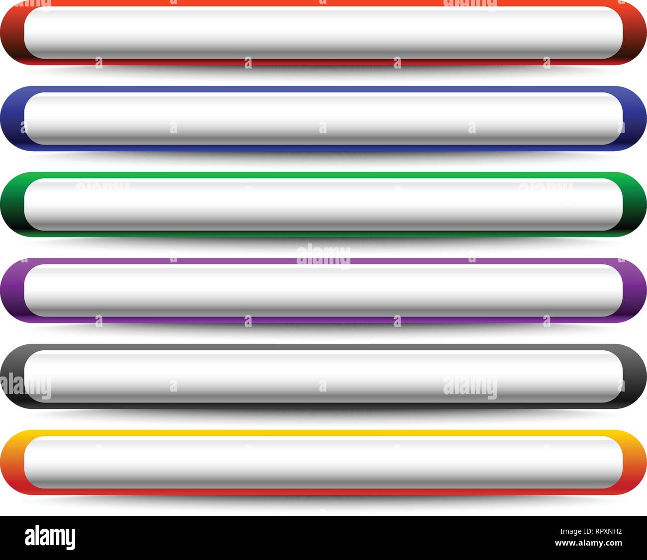 Buttons, banners with empty white space in 6 colors Stock Vector Image ...