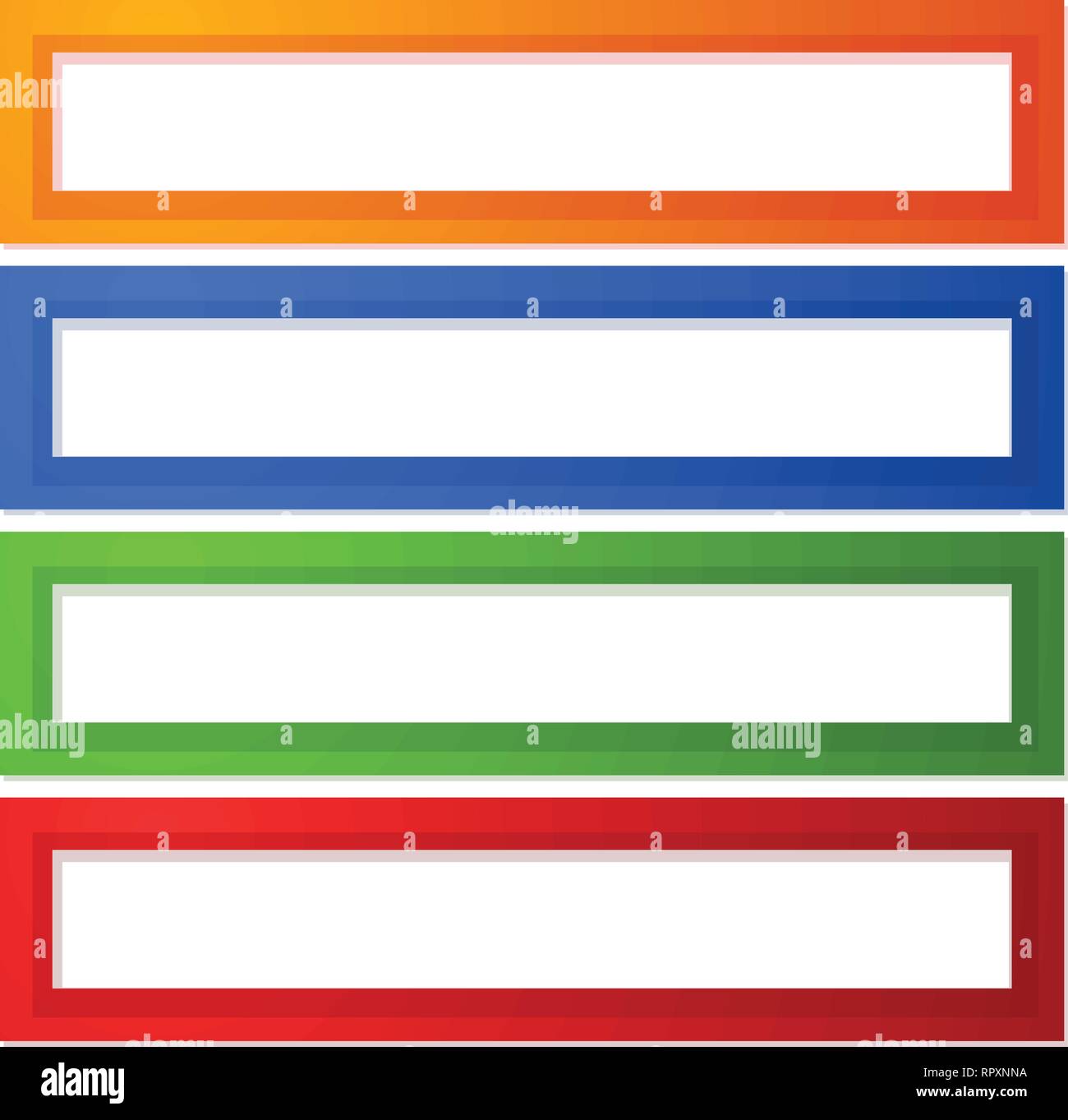 Rectangular, horizontal buttons, frames in 4 color Stock Vector Image ...
