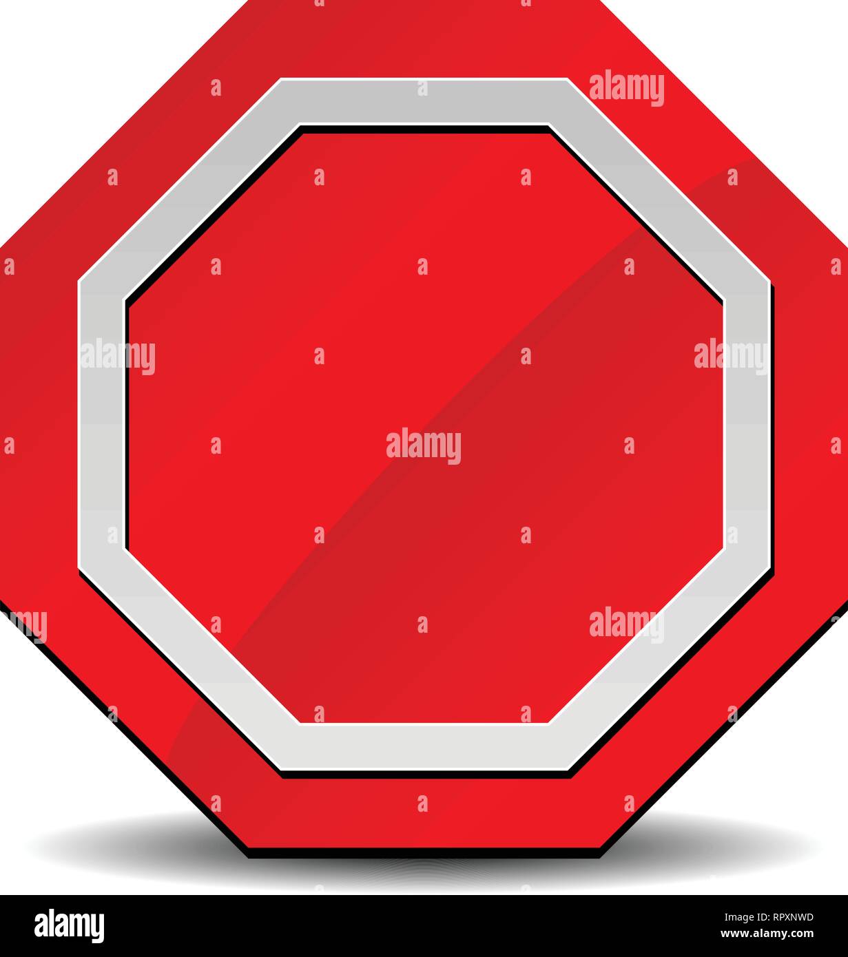 Red road sign, stop sign clip-art on white Stock Vector Image & Art - Alamy