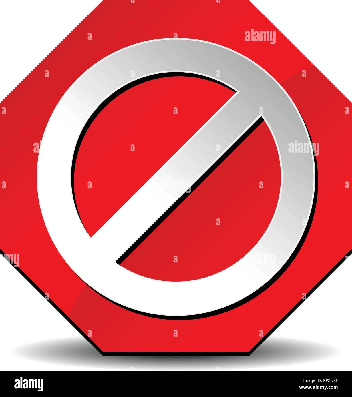 Red road sign, stop sign clip-art on white Stock Vector Image & Art - Alamy
