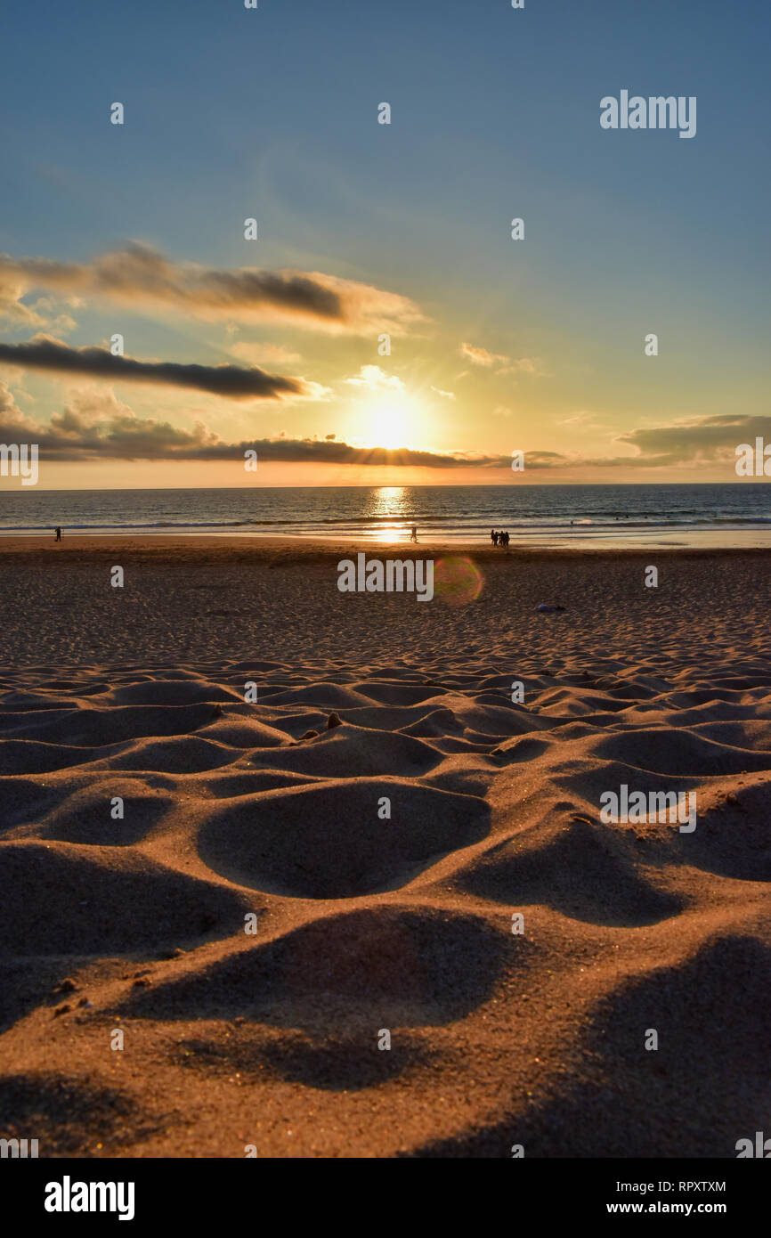 Dimples in Beach Sand Sunset Landscape Afternoon Closeup Seascape Stock ...