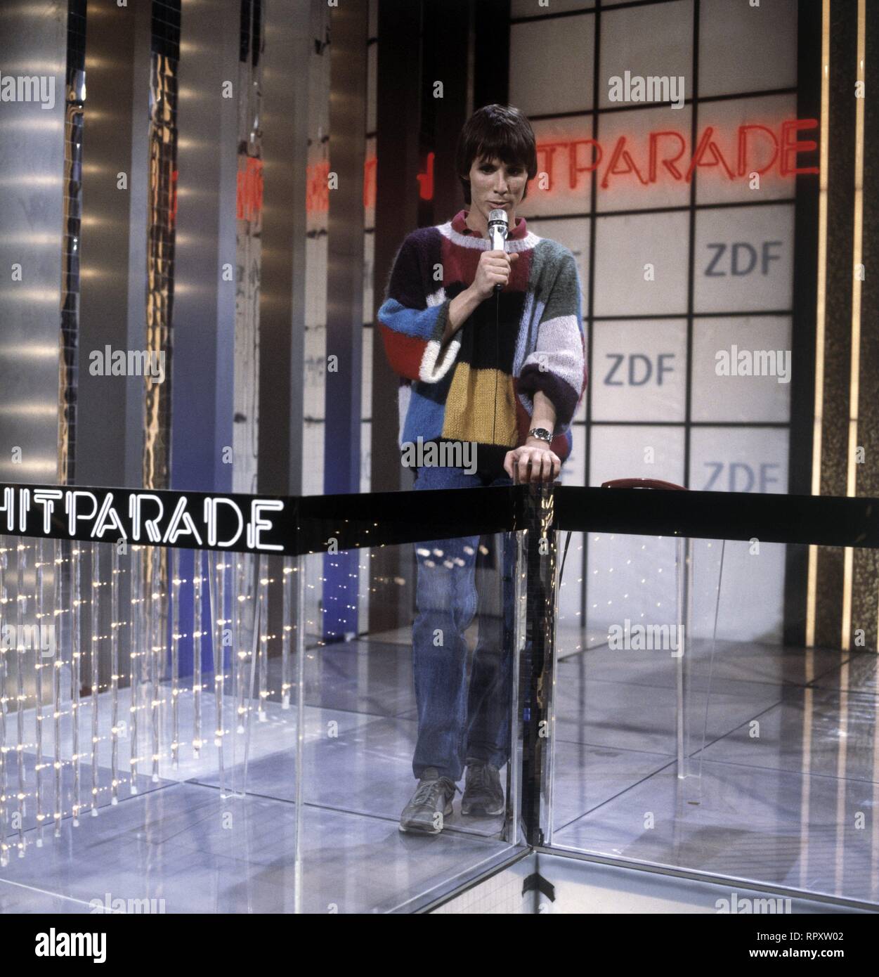 HITPARADE VIKTOR WORMS, Moderator der ZDF Hitparade (1985 Stock Photo ...
