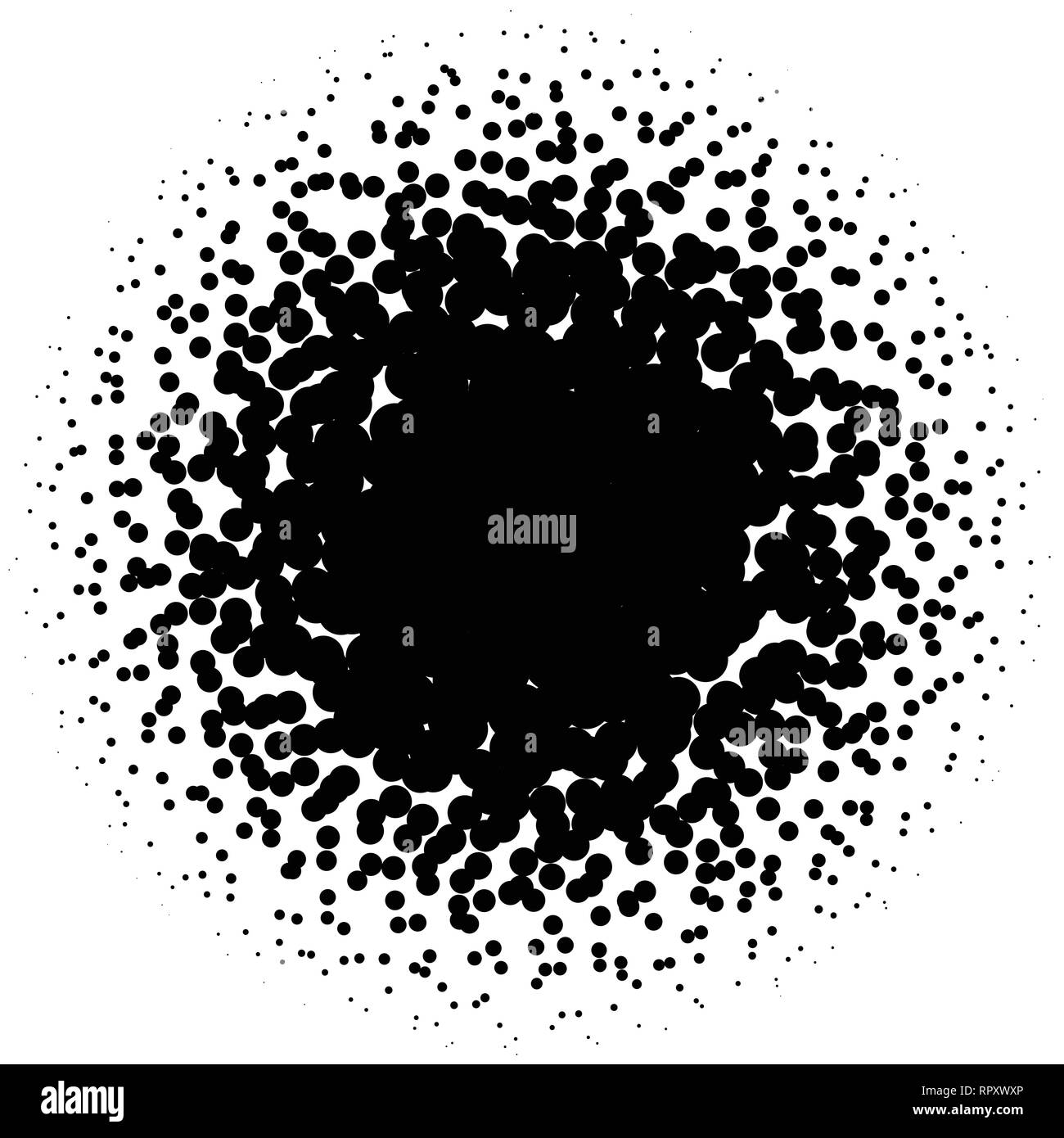 Circle half tone element over white. Circular fading circles outwards ...