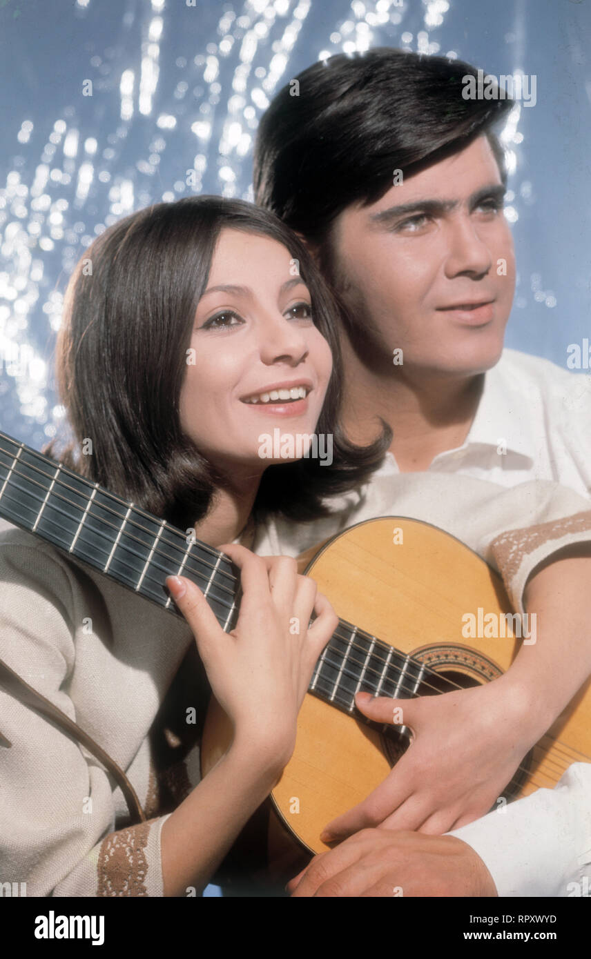 Esther und Abi Ofarim, Gesangsduo aus Israel, Studioaufnahme, ca. 1968 ...