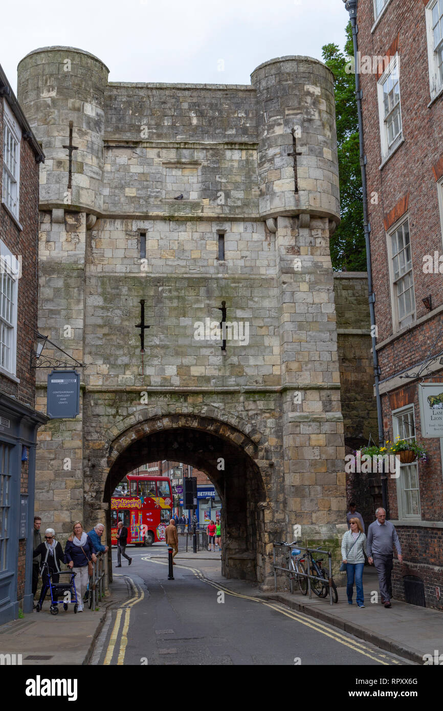 Bootham Bar on High Petergate, part of the City Walls, (viewed from ...