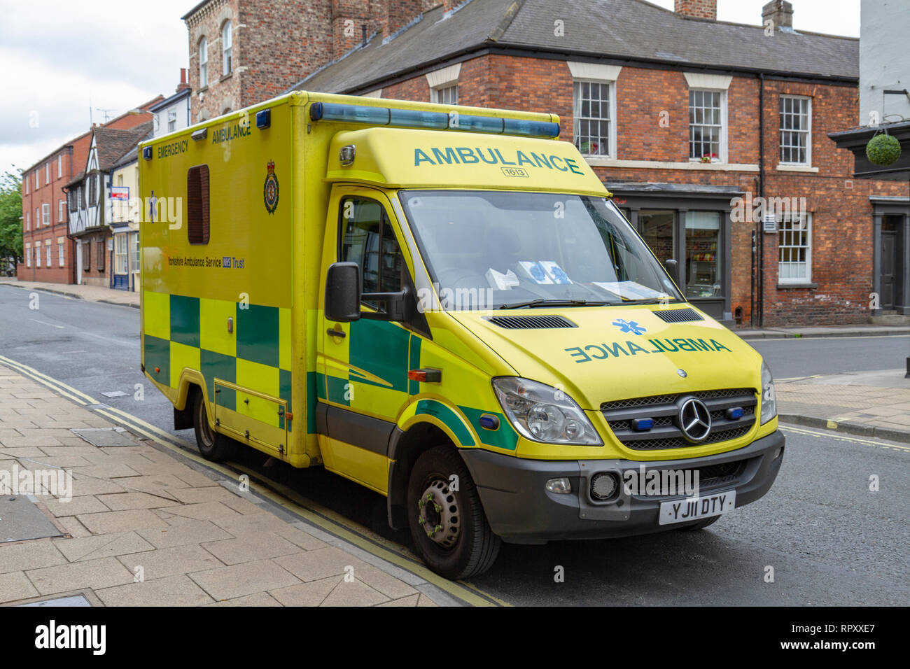 A Yorkshire Ambulance Service ambulance parked in the City of York, UK ...